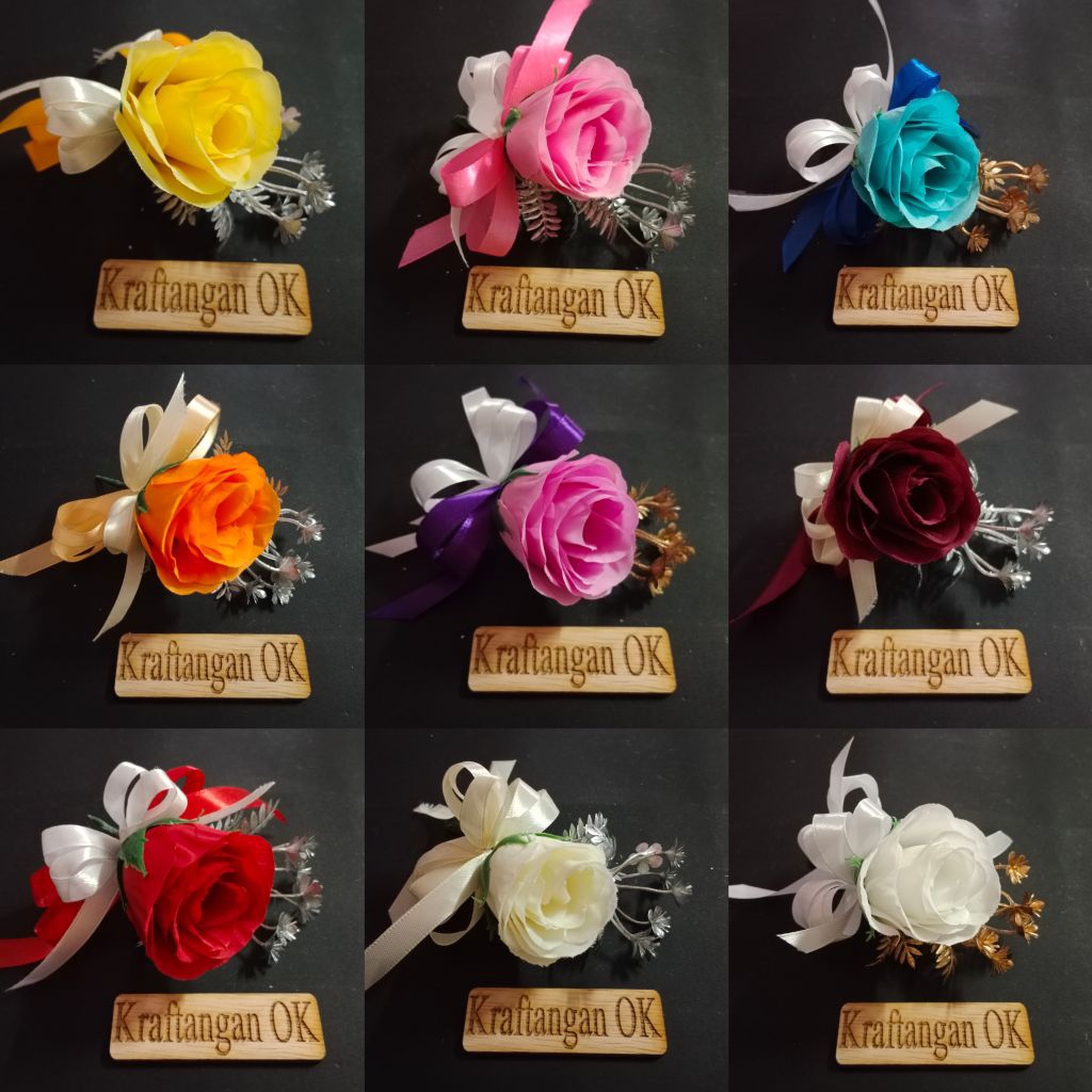 Bunga Rozek Ros Bud/ Bunga Kendarat/ Bunga Dada/ Flower Corsage with ...