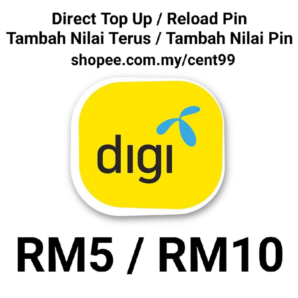 (BUKA 10.00 AM-10.00 PM) Digi Prepaid Direct Top Up / Reload PIN RM5 ...