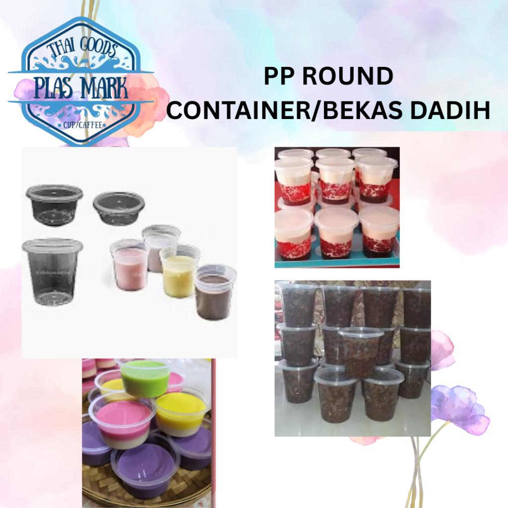 8oz 6oz 4oz 2oz PP Round Plastic Container / Bekas Dadih / Bekas Jelly ...