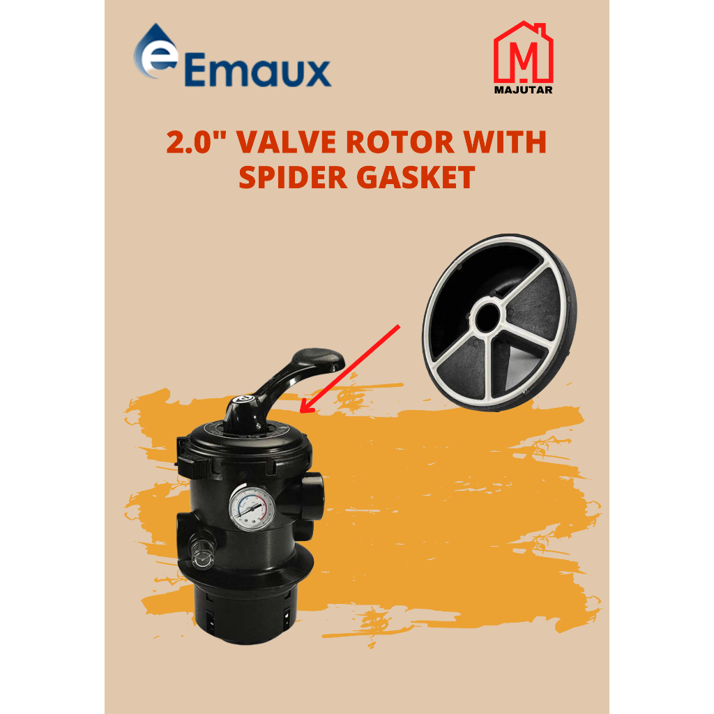 Emaux (89280805) MPV 2.0" Valve Rotor C/W Spider Gasket (For MFV Series ...