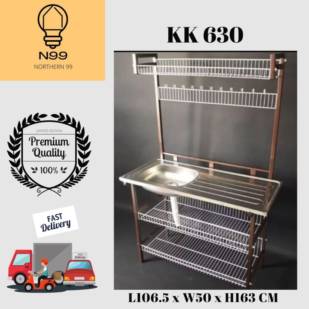 3V Wash basin / kitchen rack sink with rack / rak sinki /rak pinggan ...