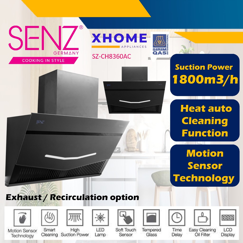 SENZ ENZO intelSync Cooker Hood with Nano Coating SZ-CH8360AC | Shopee ...