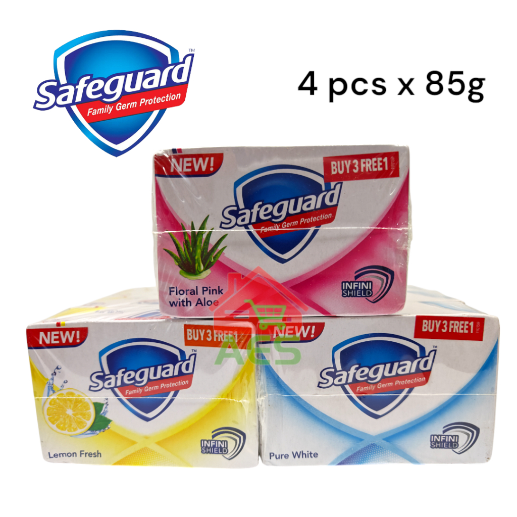 Safeguard Lemon Fresh/Pure White/Floral Pink with Aloe Bar Soap Infini ...