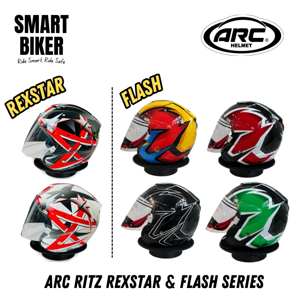 ARC Ritz Rexstar / Flash New Design Helmet Motorcycle 100% Original ...