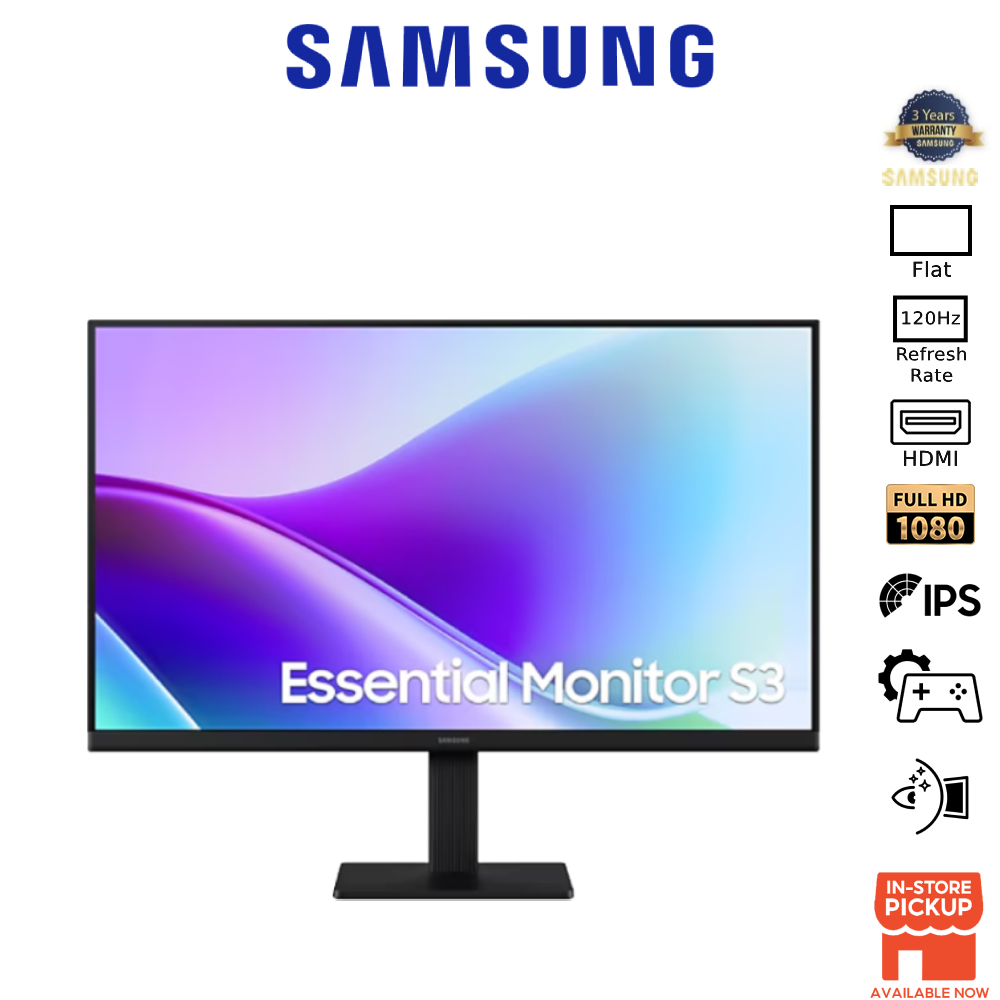 Samsung Essential S3 S32GF Monitor 24''/ 27" IPS FHD1,920 x 1,080/120Hz ...