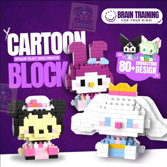 INfinity 36 Cute Anime Style Mini Bricks | Micro Building Block ...