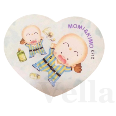 VELLA Cute Momi & Kimo Heart Sticker Cartoon Design Pelekat Bentuk Hati ...