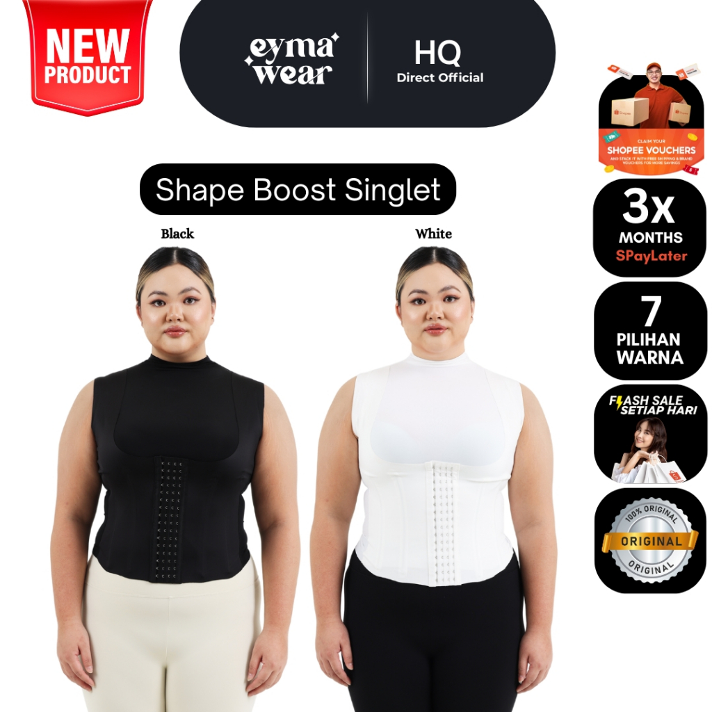 NEW ARRIVAL - SHAPE BOOST SINGLET (TUMMY CONTROL, HIGH NECK) | Shopee ...