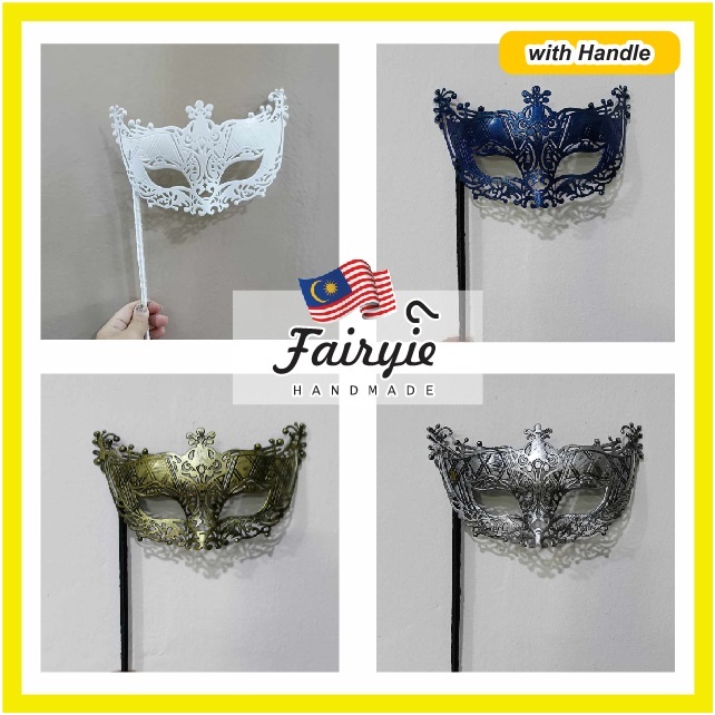 ⚡READY STOCK⚡ Handheld stick Masquerade Lady Carnival Mask Masquerade ...