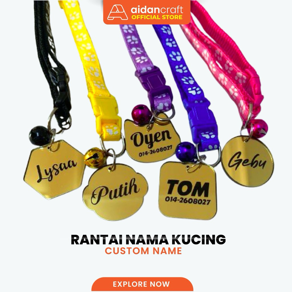 Rantai Nama Kucing CUSTOM NAMA ( nametag kucing) | Shopee Malaysia