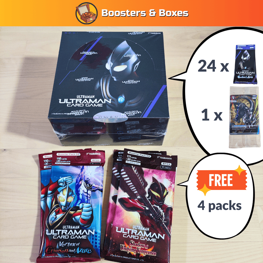(English) Ultraman Card Game: Booster Box - BP01 - Guardians of the Earth + Free 4 packs ...