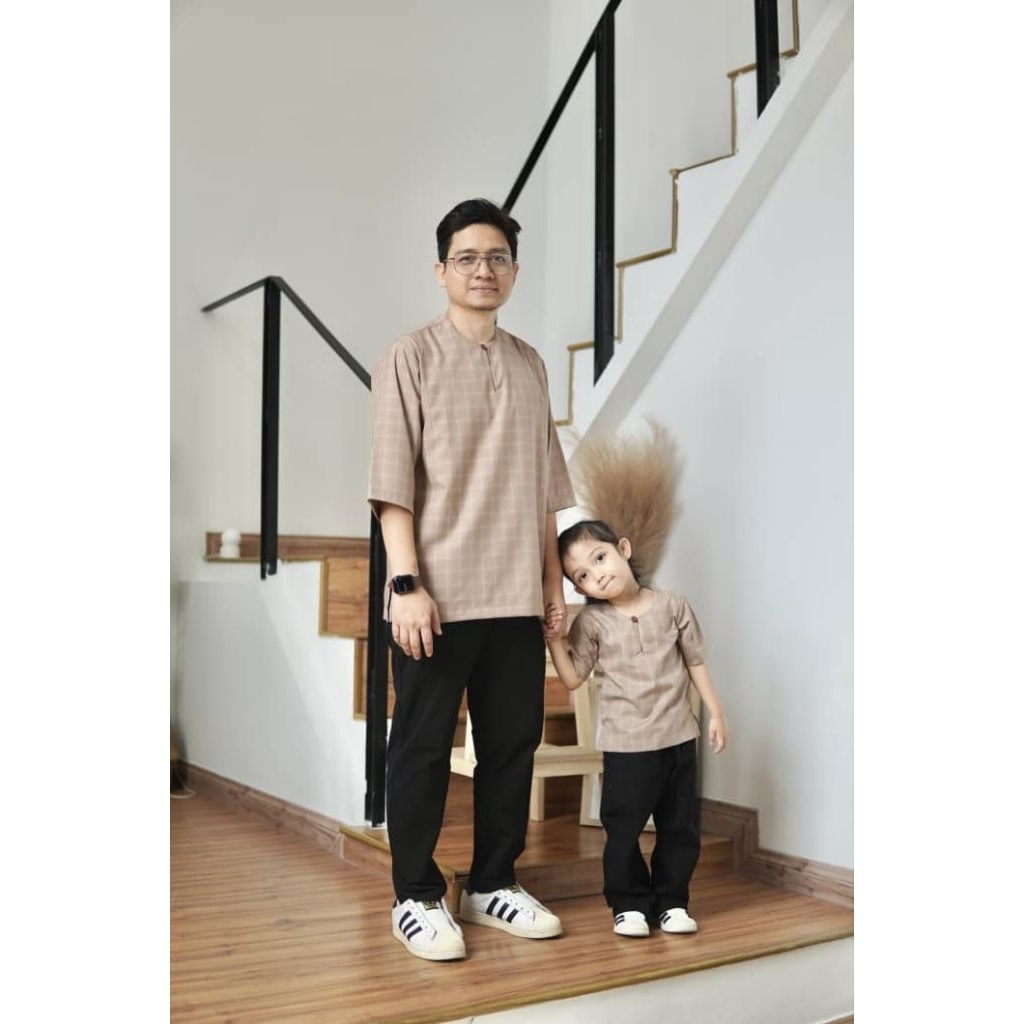 NEW Kurta Dewasa 3Suku Kotak Kotak Dewasa & Kanak -kanak Kahin Jarmani ...