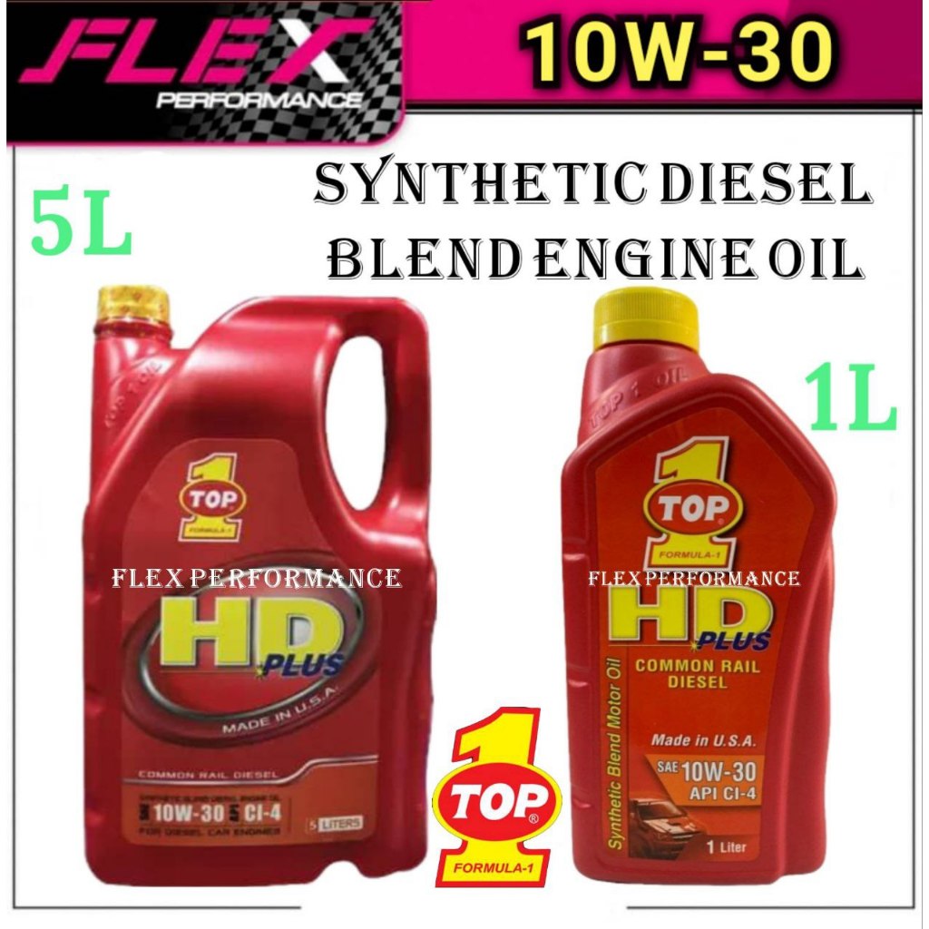 💯ORI USA TOP 1 10W-30 CI-4/SL 5L 1L SYNTHETIC DIESEL BLEND ENGINE OIL ...