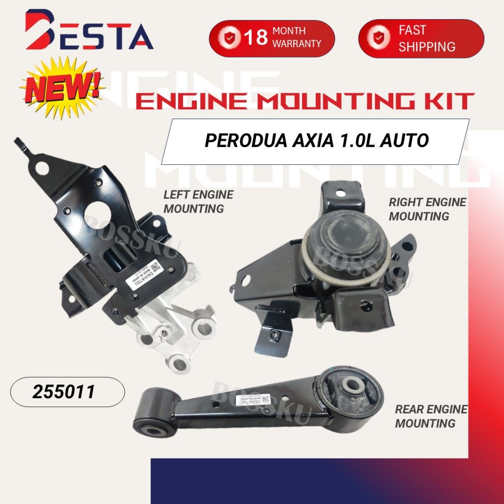 NEW!! BESTA BRAND ENGINE MOUNTING 1 SET 3PCS - 255011 PERODUA AXIA 2014 ...