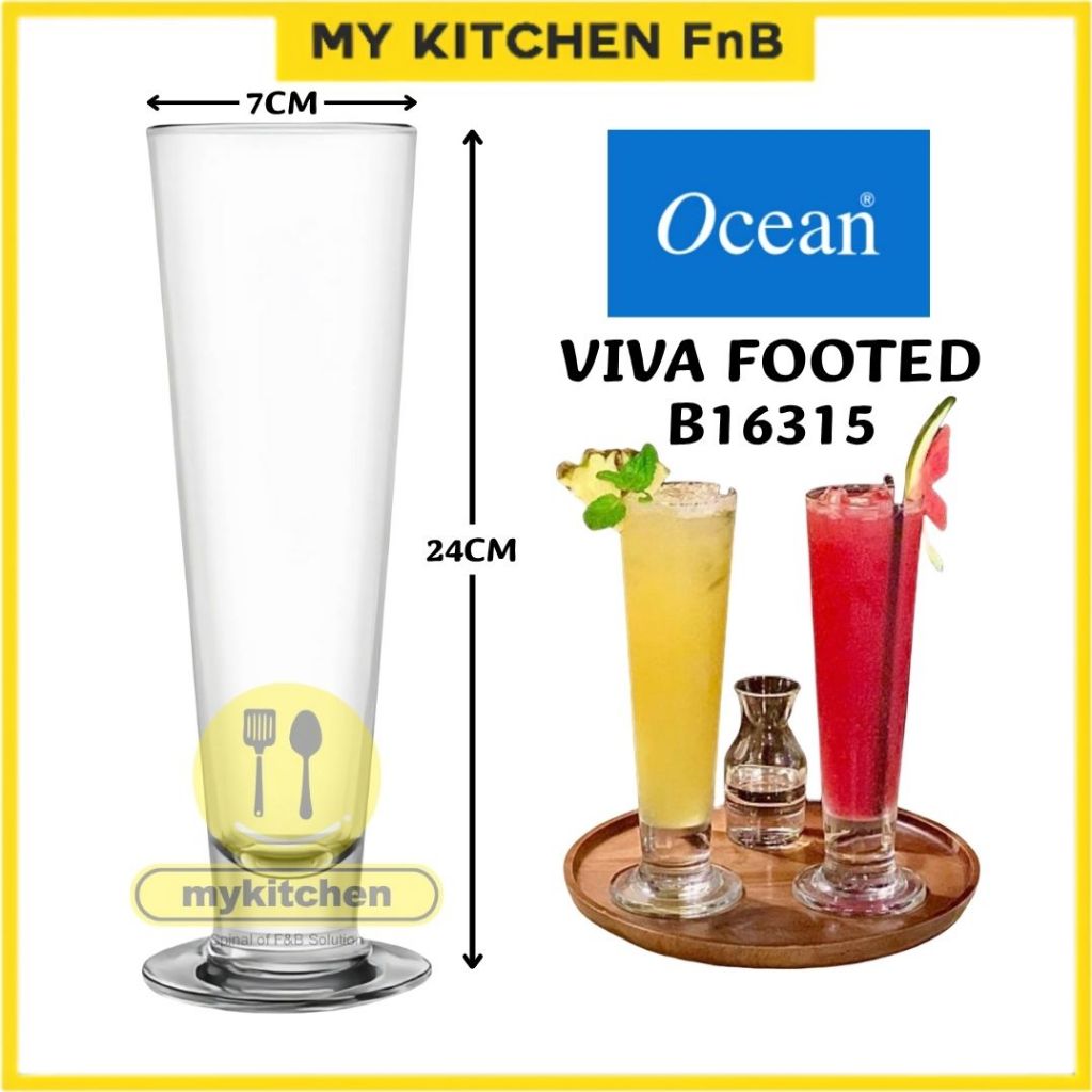 [Kitchen FnB] Ocean Viva Footed Tall Beer Cocktail Juice Drinking Glass ...