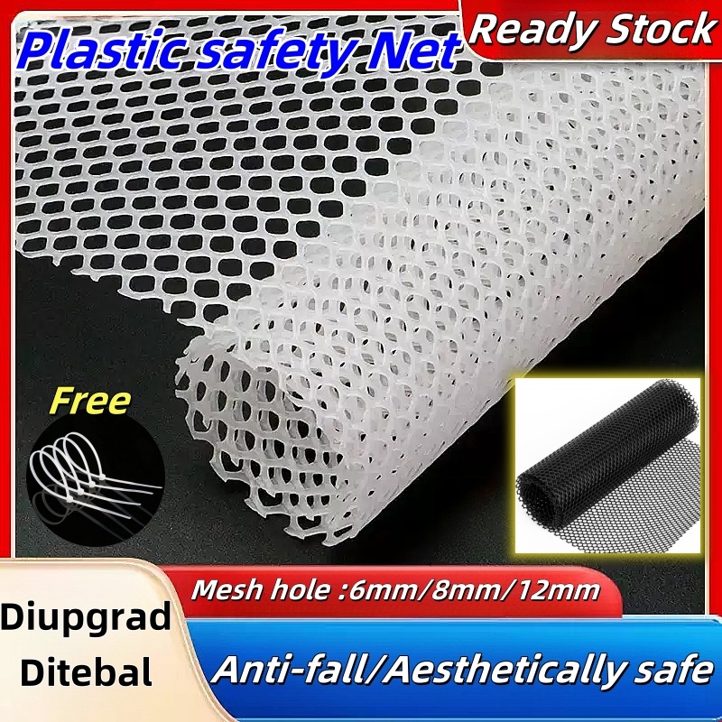 Jaring Pagar 0.5m/1m/2mWidth/Pet Proof Plastic Safety Net/Mesh Plastic ...