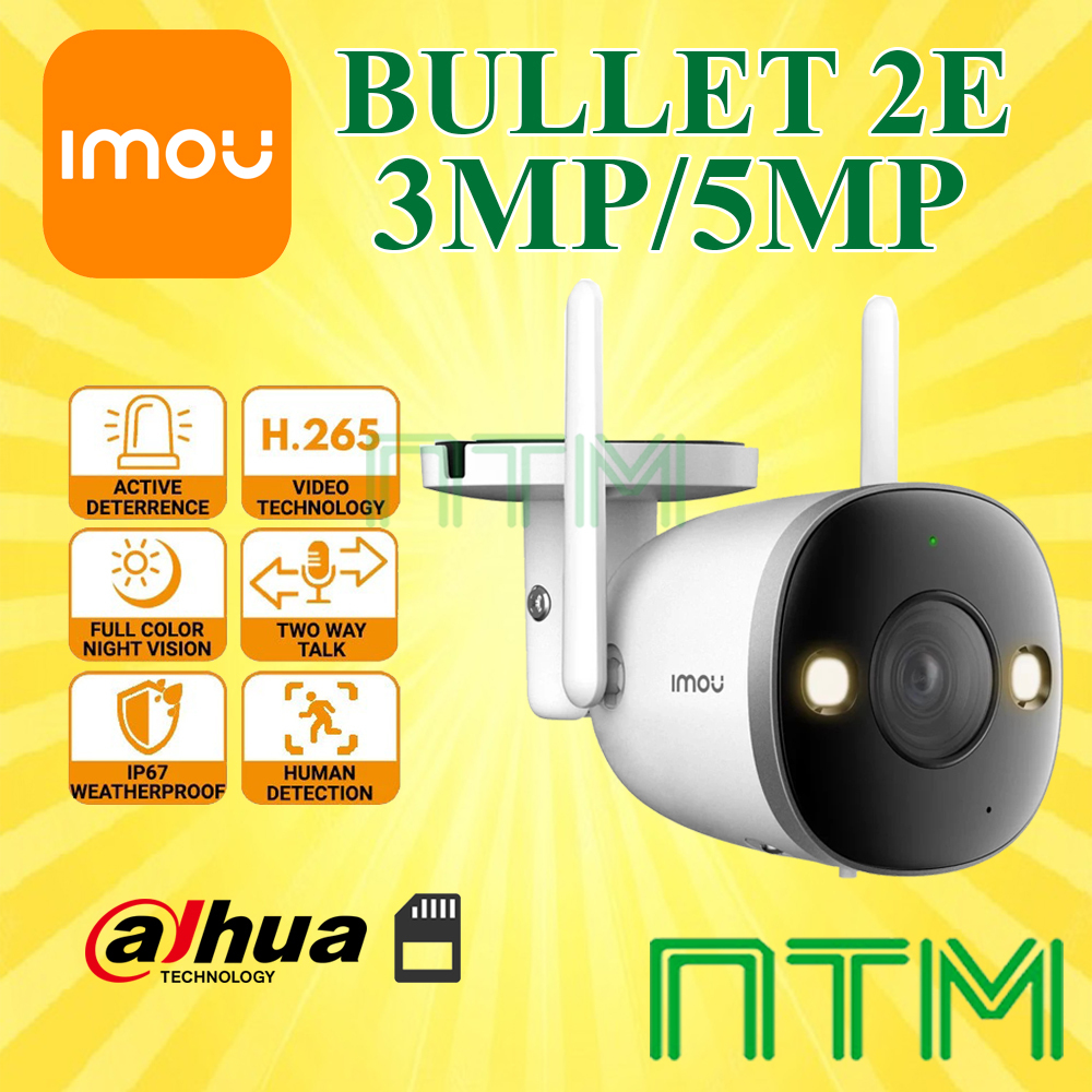 Imou Bullet 2E Bullet 3MP 5MP 3K Smart AI Human Detection IP67 Color ...
