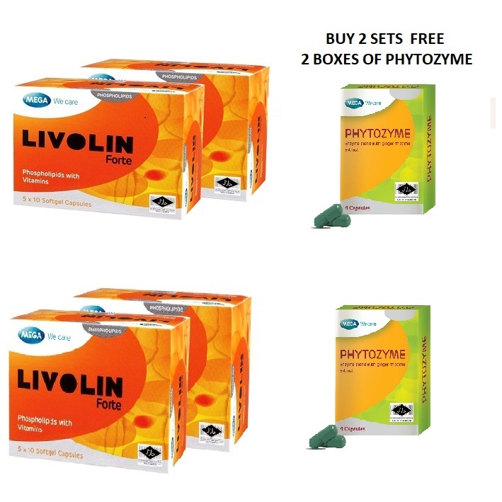 MEGA Livolin forte 2x50s (Exp5/26) ORDER 2 SETS OF 2X50S FREE PHYTOZYME ...