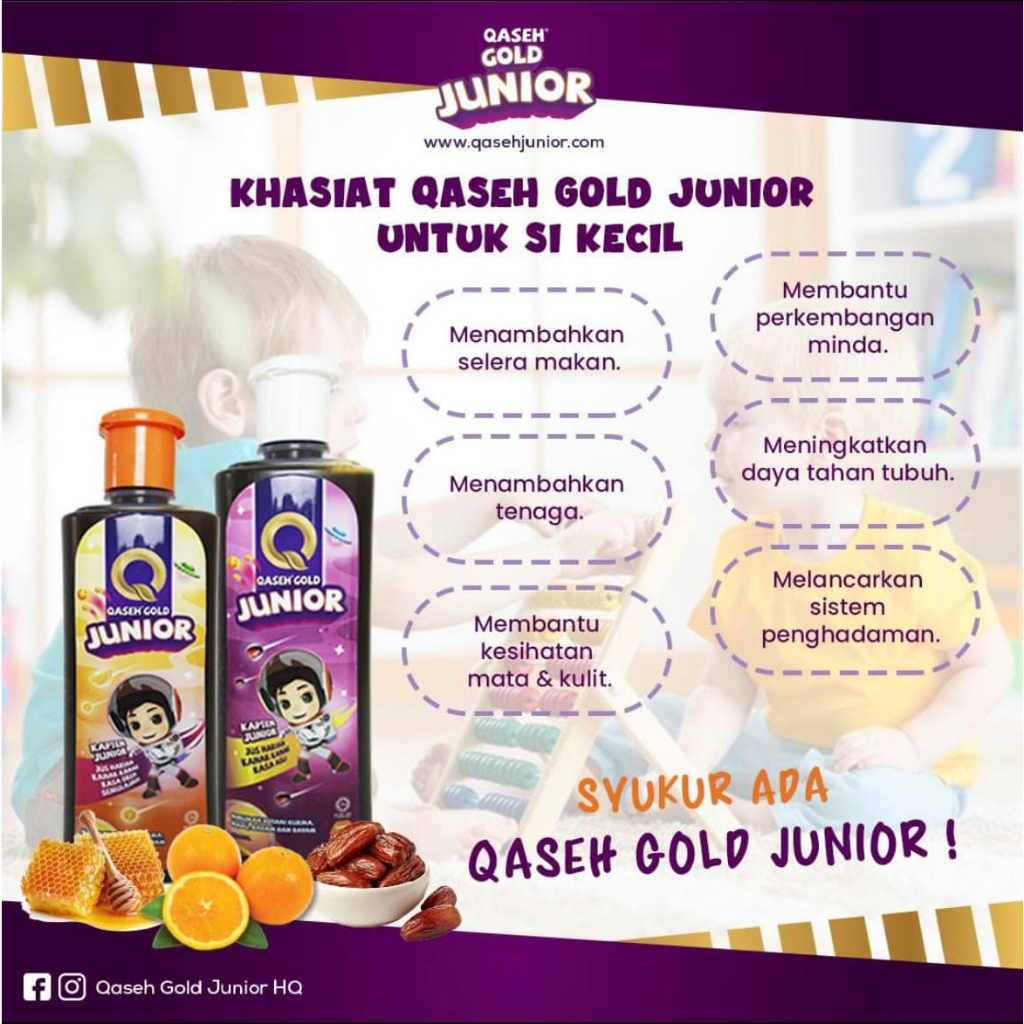 QASEH GOLD JUNIOR ASLI / OREN / PREMIUM (430ML) | Shopee Malaysia