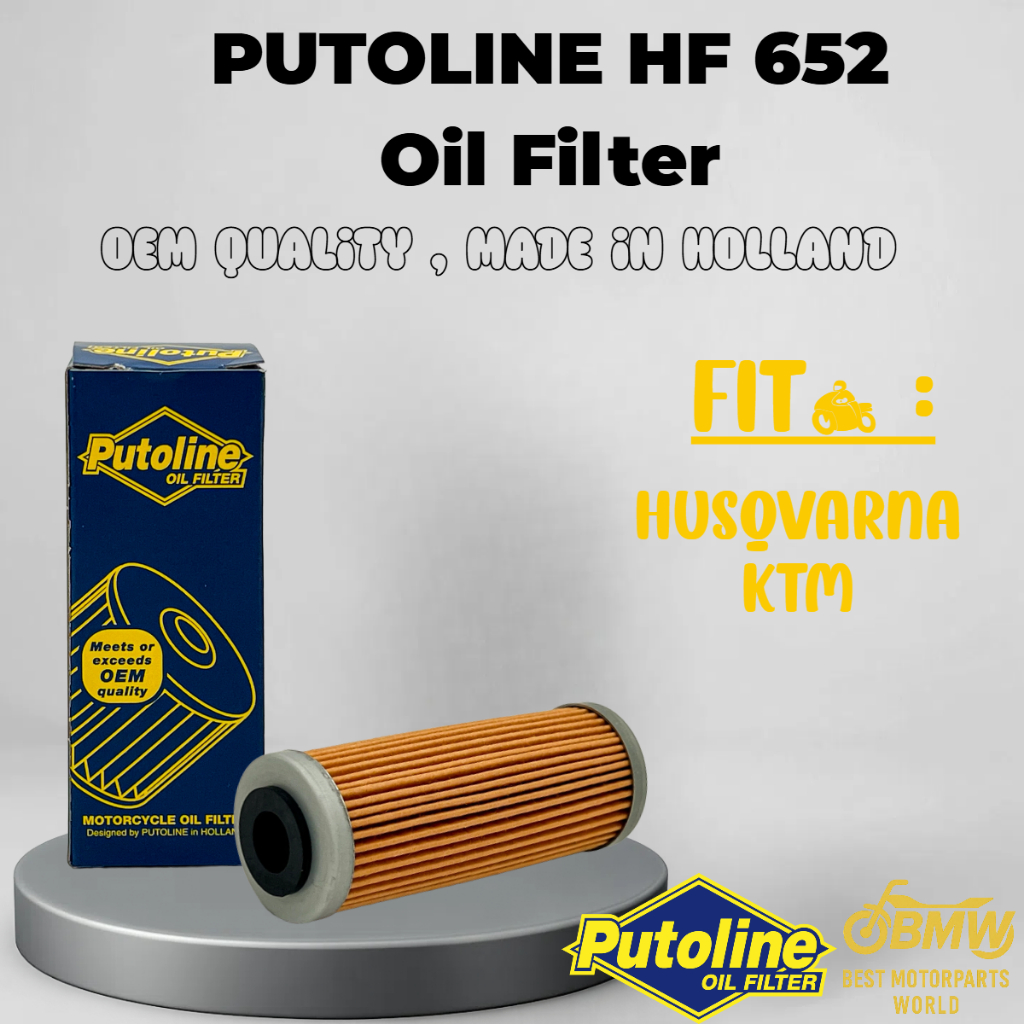 Putoline HF652 Motorcycle Oil Filter for KTM EXC-F / SX-F & Husqvarna FC / FE 250–500 (2011–2018 ...