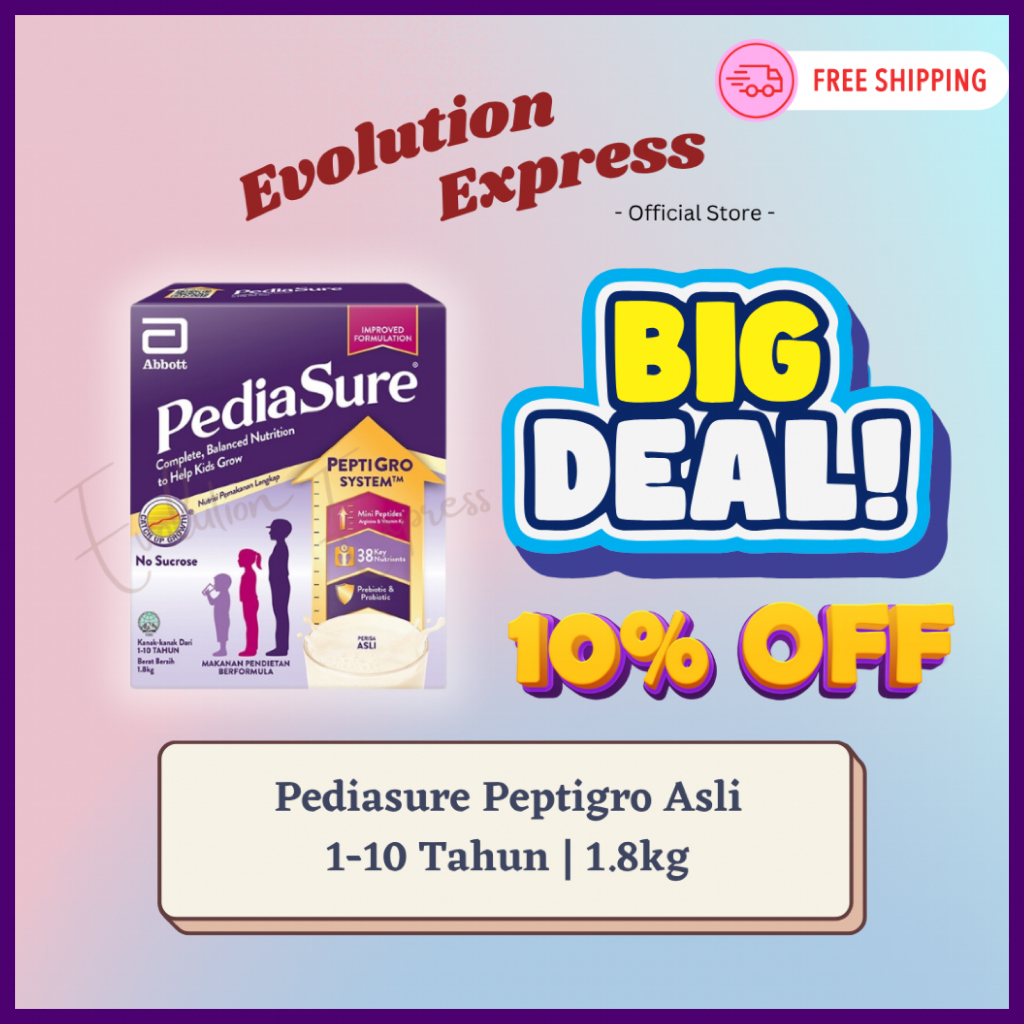 Pediasure Peptigro Asli (1.8kg / 600g) – Kids Nutritional Milk, DHA, Prebiotics – Exp 09/2026 ...