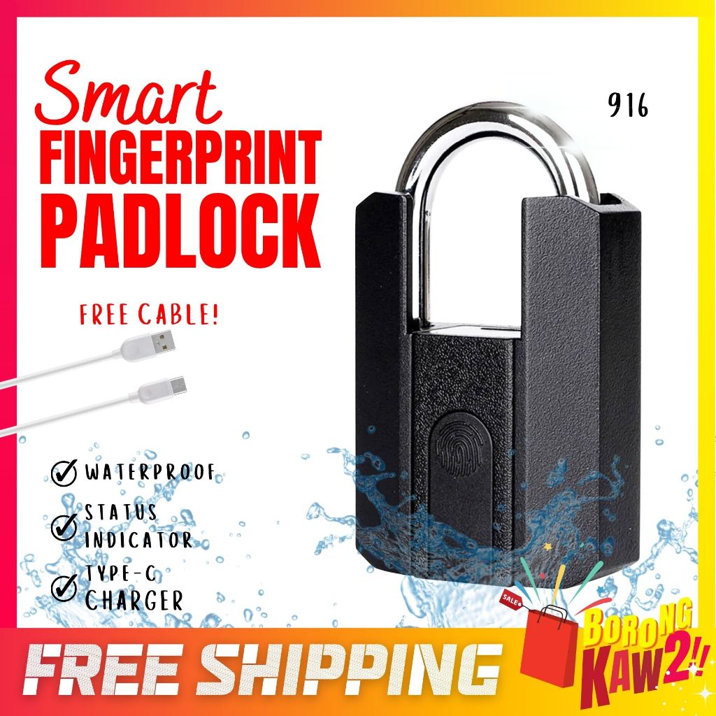 Waterproof Smart Padlock Fingerprint Padlock Digital Padlock Mobile ...