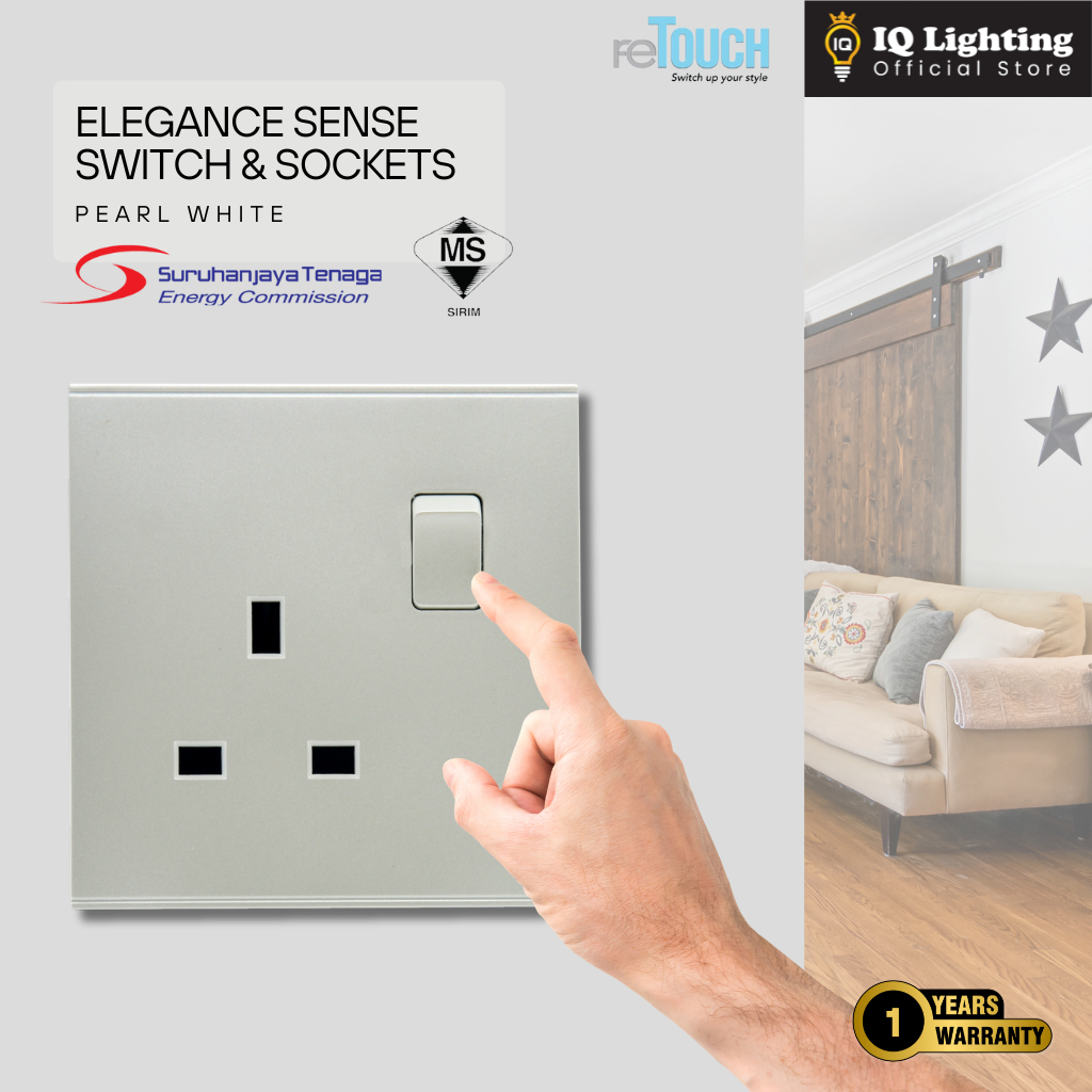 [PEARL WHITE] reTouch Switch Elegance Sense 16A Wall Switch 13A 15A 20A ...