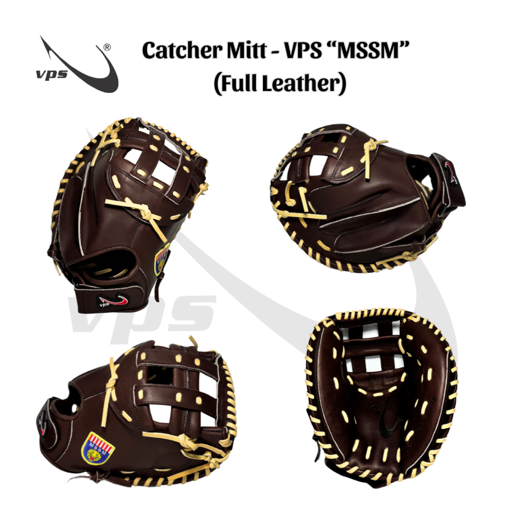 VPS "MSSM" Softball Catcher Mitt (Full Leather) - Coffee Brown Colour ...