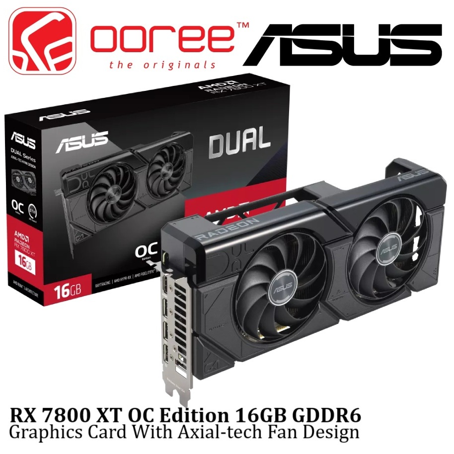 ASUS AMD DUAL RADEON RX 7800 XT OC EDITION 16GB GDDR6 256BIT GRAPHICS ...