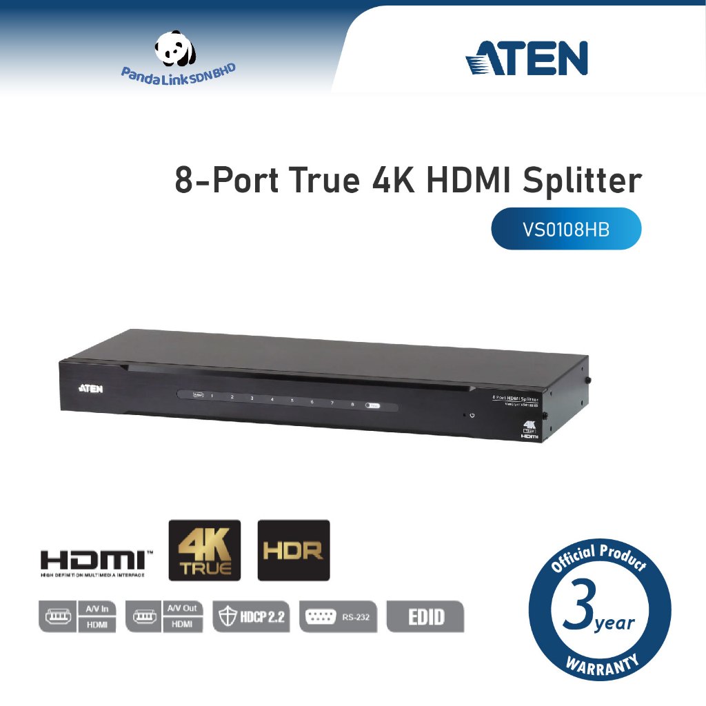 ATEN VS0108HB 8-Port True 4K HDMI Splitter | Shopee Malaysia