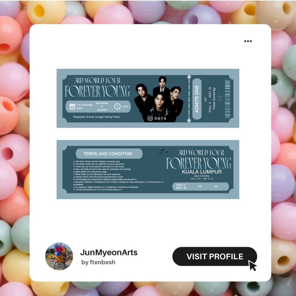 Custom Mock Ticket Printing (KPOP | Concerts | Movies | Sports | Event ...