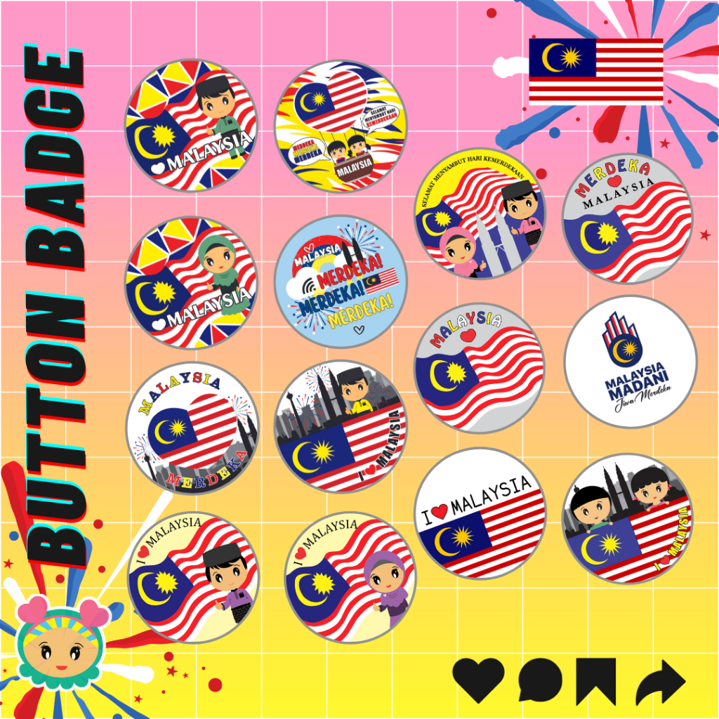 BUTTON BADGE MERDEKA 2025 [MIN 10 BUTTON] | Shopee Malaysia