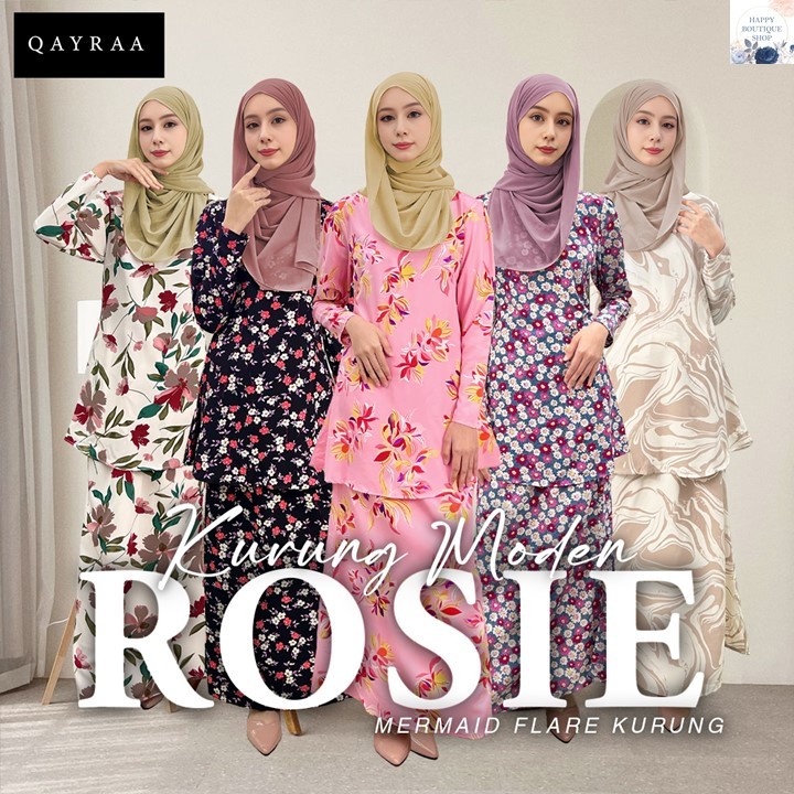 QAYRAA ROSIE BAJU KURUNG with Zip/Kurung Moden Slim/Kurung FLORAL ...