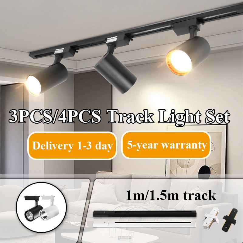 3 Colors Track Light Set Spotlight Track Light Rail Ceiling Light 12W ...