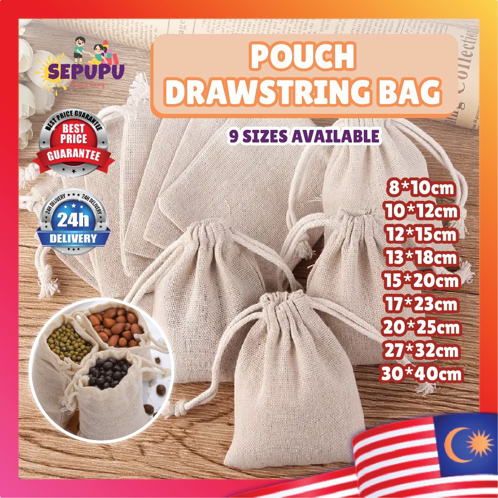 SEPUPU Pouch Drawstring Bag Jewelry Bag Doorgift Goodies Gift Bag Linen ...