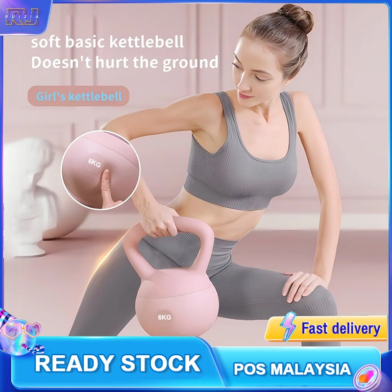 4kg-8kg Kettlebell Lembut Latihan Gim Angkat Berat Peralatan Senaman Kecergasan Rumah Dumbbell ...