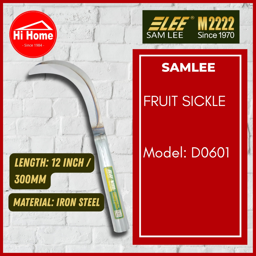 SAMLEE Fruit Sickle Knife Blade With Metal Handle Sabit Buah Buahan 果镰 ...