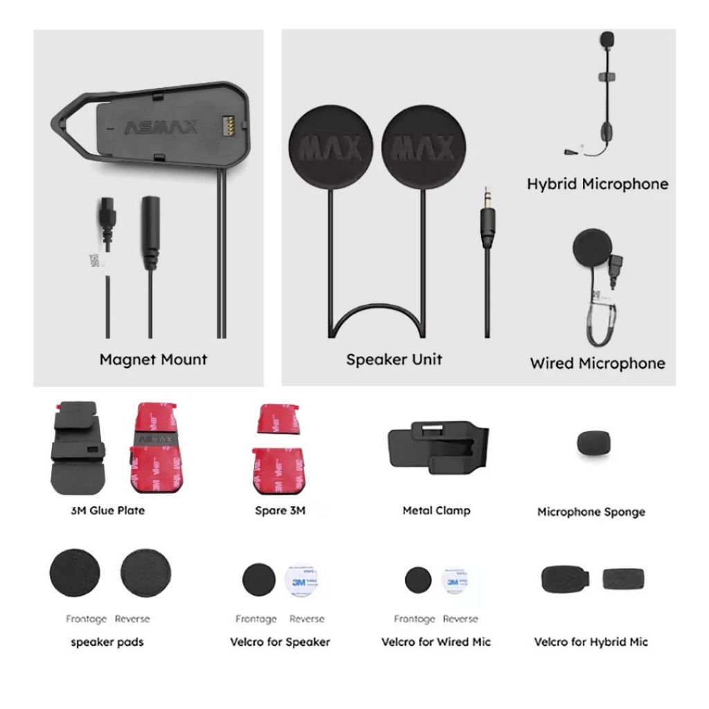 ASMAX Z1 2nd HELMET KIT # MAGNET MOUNT AND BASE PLATE KIT # MIC and ...
