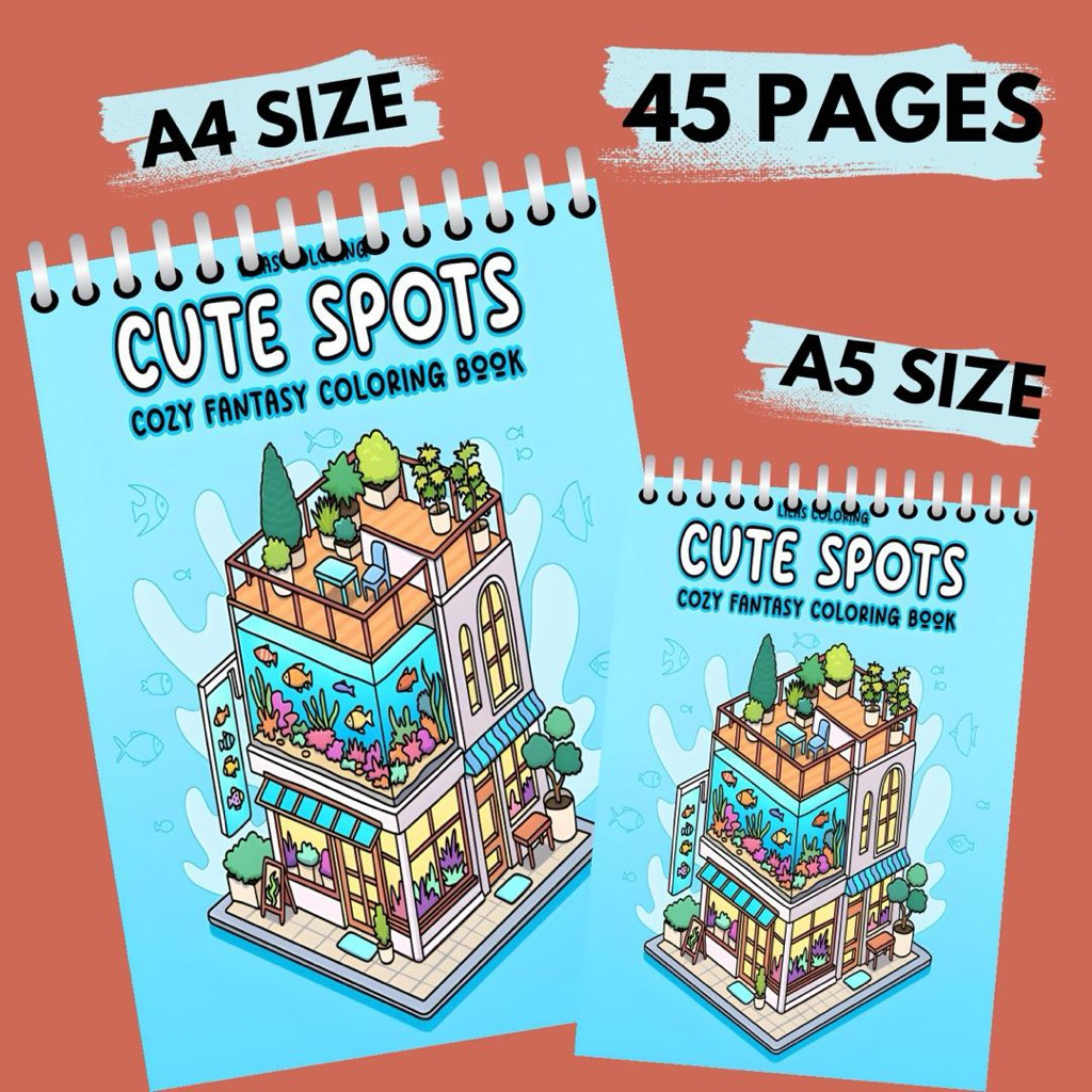 CUTE SPOTS BOOK COLORING LOOSE PAPER 45 PAGES | BUKU BERWARNA & KERTAS ...
