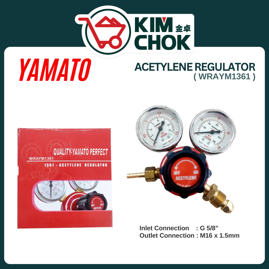 YAMATO Acetylene Regulator Flow Meter ( WRAYM1361 ) Welding & Cutting ...