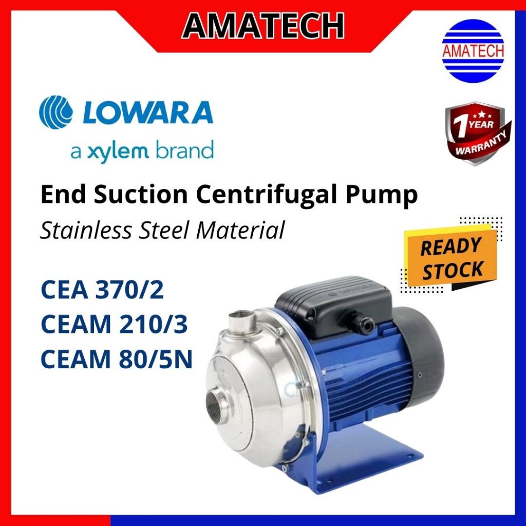 xylem lowara CEA CEAM stainless steel pump end suction centrifugal pump ...