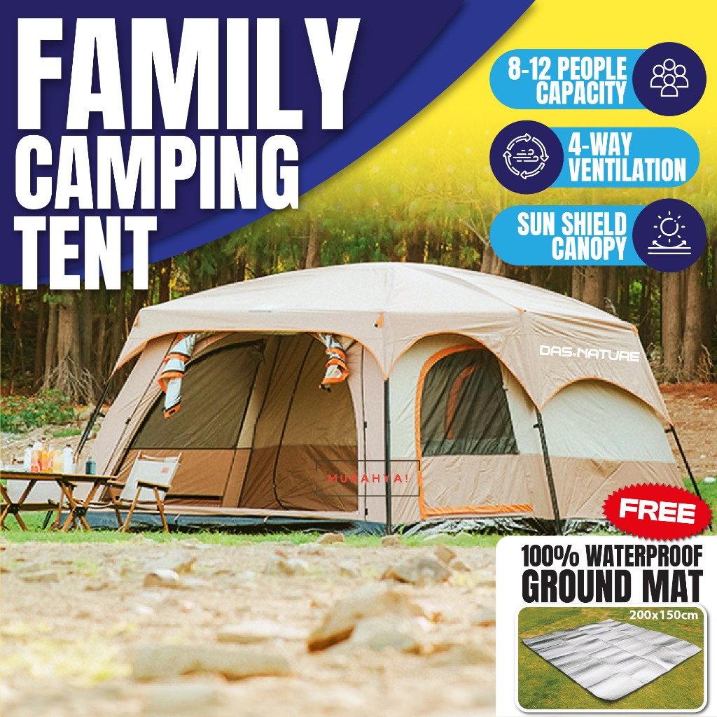 💥Original logo💥Khemah Unta Camping Tent waterproof Family Tent Large ...