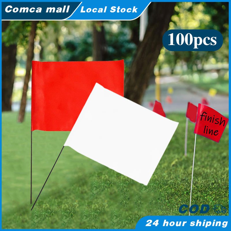 100pcs Marking Flags / Steel Wire Signal Flag / Lawn Flag Marker / PVC ...
