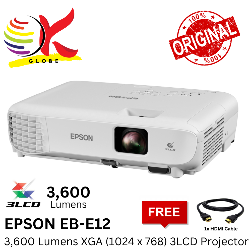 EPSON EB-E12, EB E12 3,600 LUMENS / EB-E01, EB E01, E01 PROJECTOR 3300 LUMENS 3 LCD XGA ...