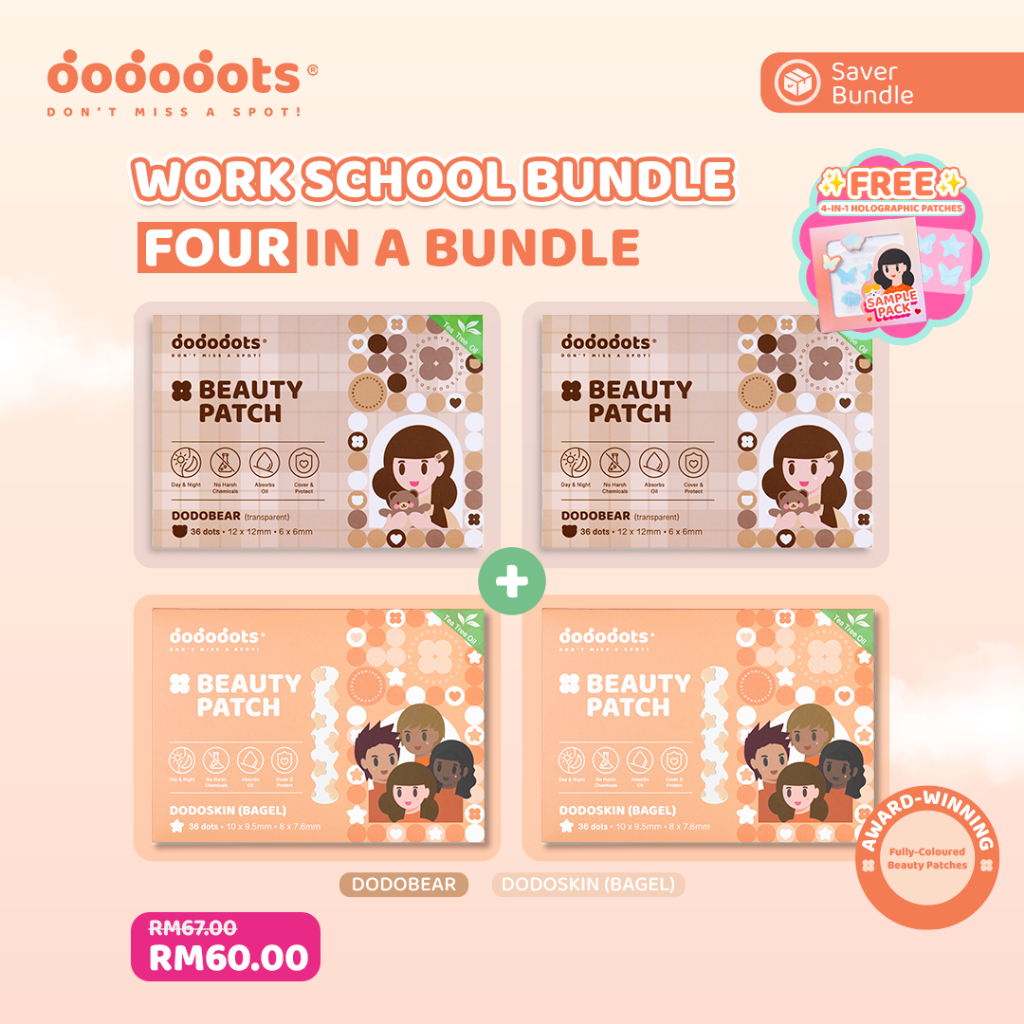 Dododots | 9-5 Work School Bundle | 4 Packs | Tea Tree Oil | Pimple ...