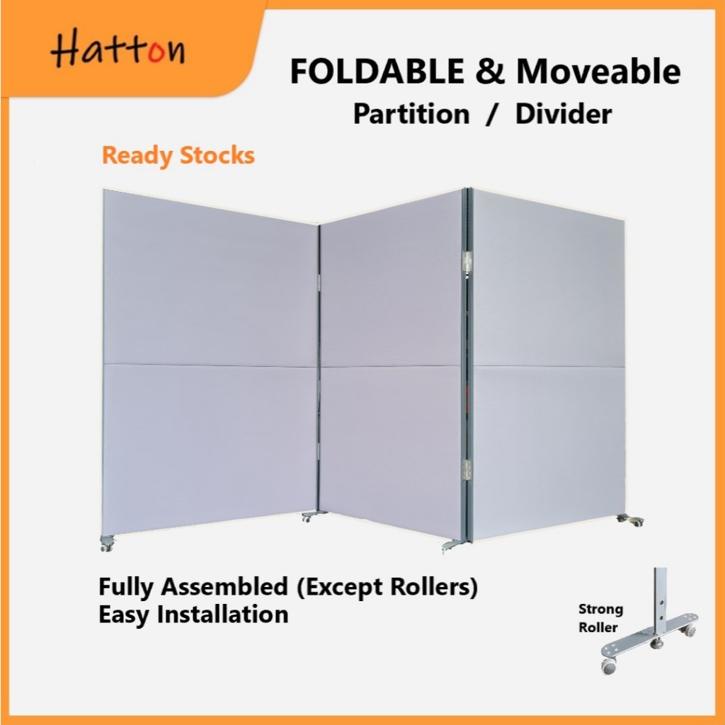 Hatton FOLDABLE & MOVEABLE Partition Panel | Wheels | Roller Castor ...