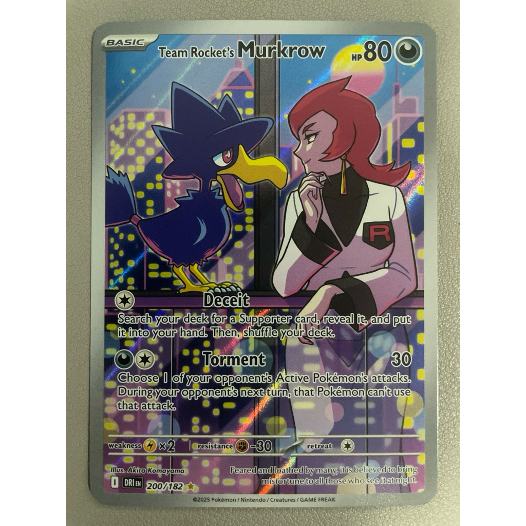 Pokemon PTCG SV10 Destined Rivals - 200/182 Team Rocket’s Murkrow (Illustration Rare) | Shopee ...