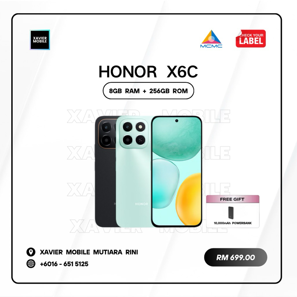 [New Arrival] HONOR X6C | 8GB + 256GB | 5,300mAh Battery | 35W Fast Charging | Shopee Malaysia
