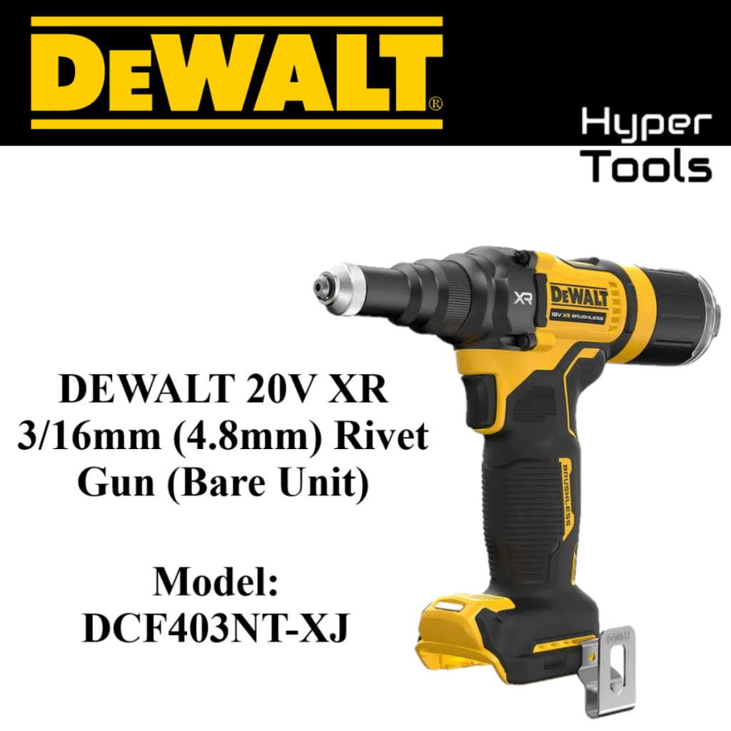 DEWALT 20V XR 3/16mm (4.8mm) Rivet Gun (Bare Unit) - Model: DCF403NT-XJ ...
