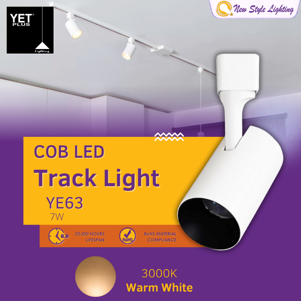 YETPlus LEDEON YE63 7W COB LED White Aluminium Track Light Updownlight ...